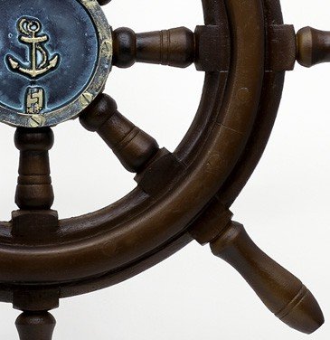 Timão de Barco Decorativo em Resina 50cm Náutica